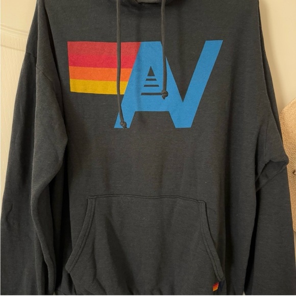 Aviator Nation | Tops | Aviator Nation Black Hoodie With Multicolor ...